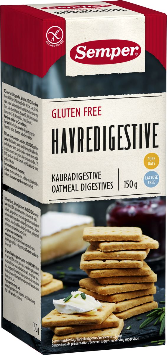 Kjøp Semper havrekjeks digestive glutenfri - 150 g hos Med24.no