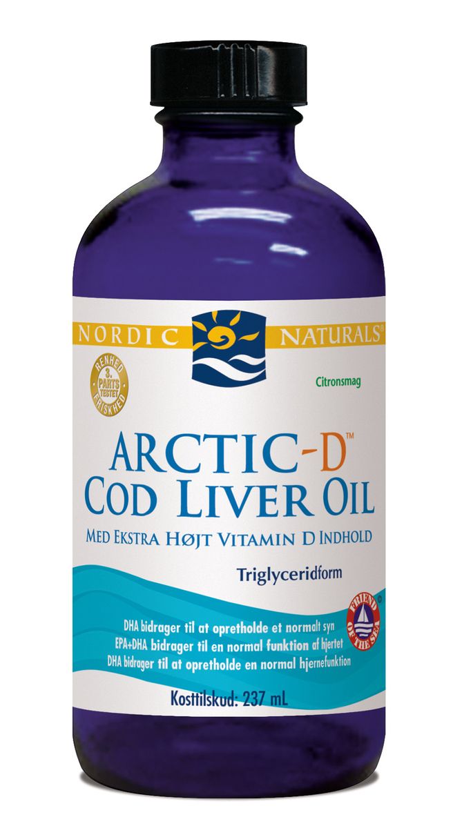 Nordic Naturals Cod Liver Oil + D m. sitrus – 237 ml | Med24.no