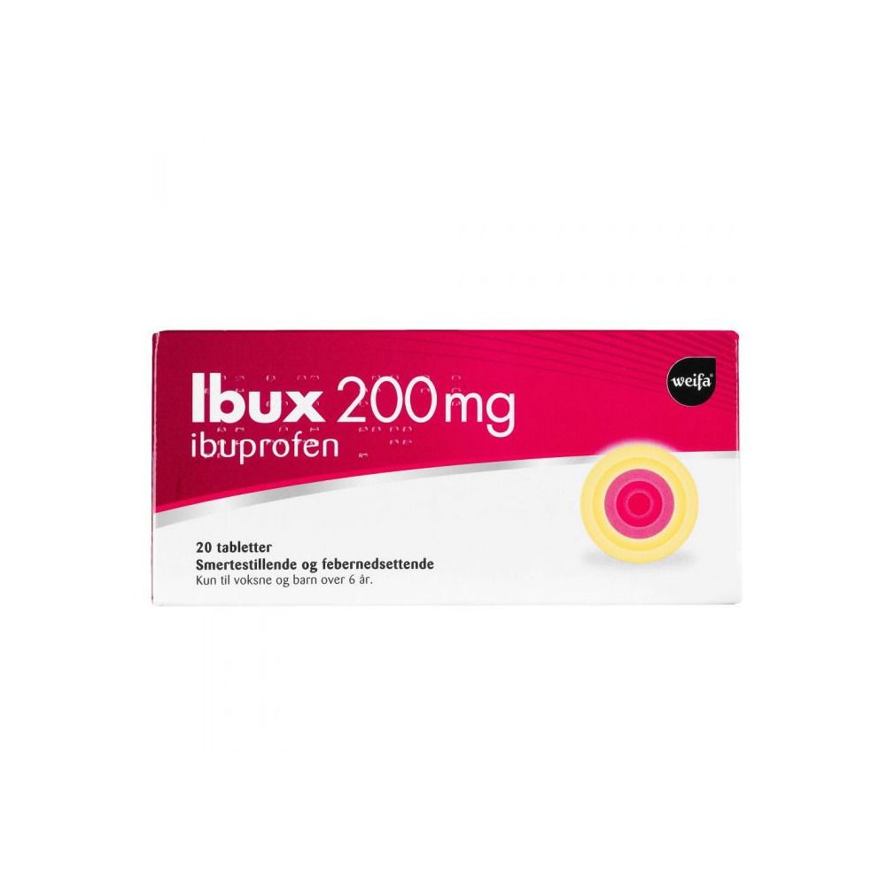 Kjøp Ibux tabletter 200 mg - 20 stk hos Med24.no