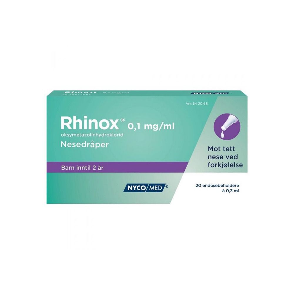 Kjøp Rhinox nesedråper 0,1mg/ml - 20 endoser hos Med24.no