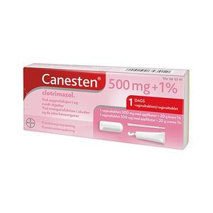 Kjøp Canesten vaginaltablett 500 mg + krem 1 % hos Med24.no