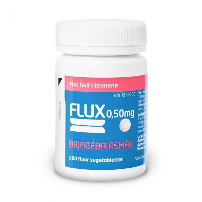 Kjøp Flux sugetab 0,50mg bringebær hos Med24.no