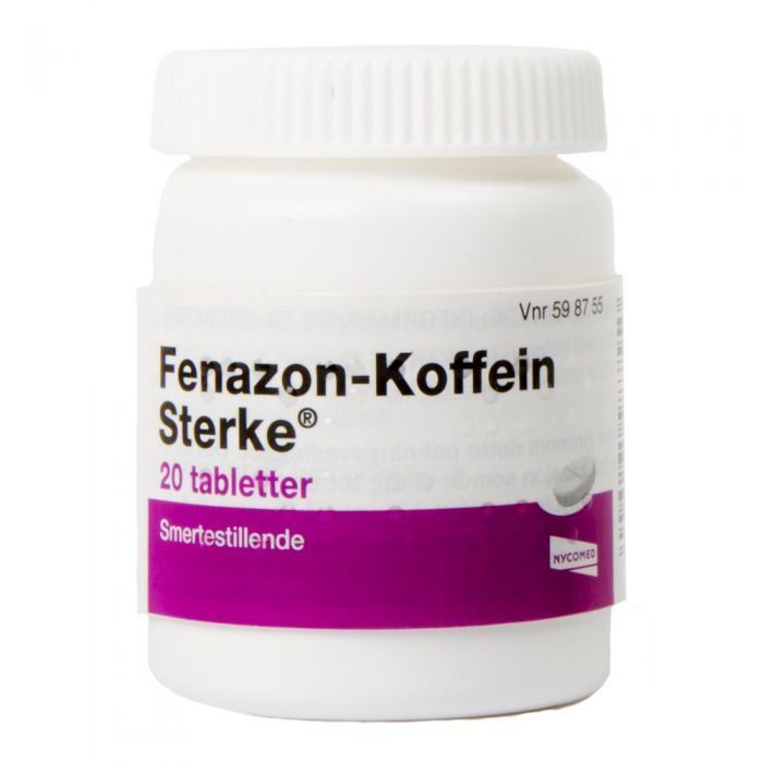 Kjøp Fenazon-Koffein Sterke tabletter 1g/100mg - 20 stk hos Med24.no