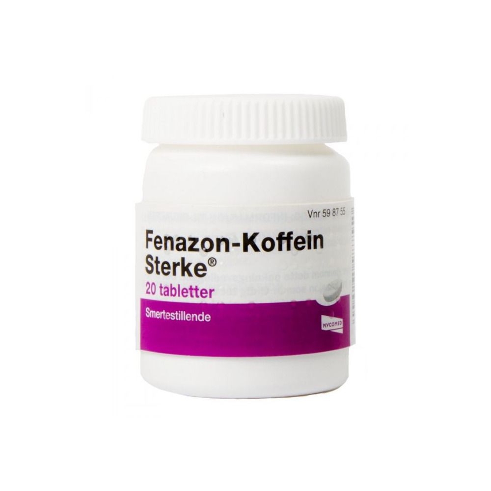Kjøp Fenazon-Koffein Sterke tabletter 1g/100mg - 20 stk hos Med24.no