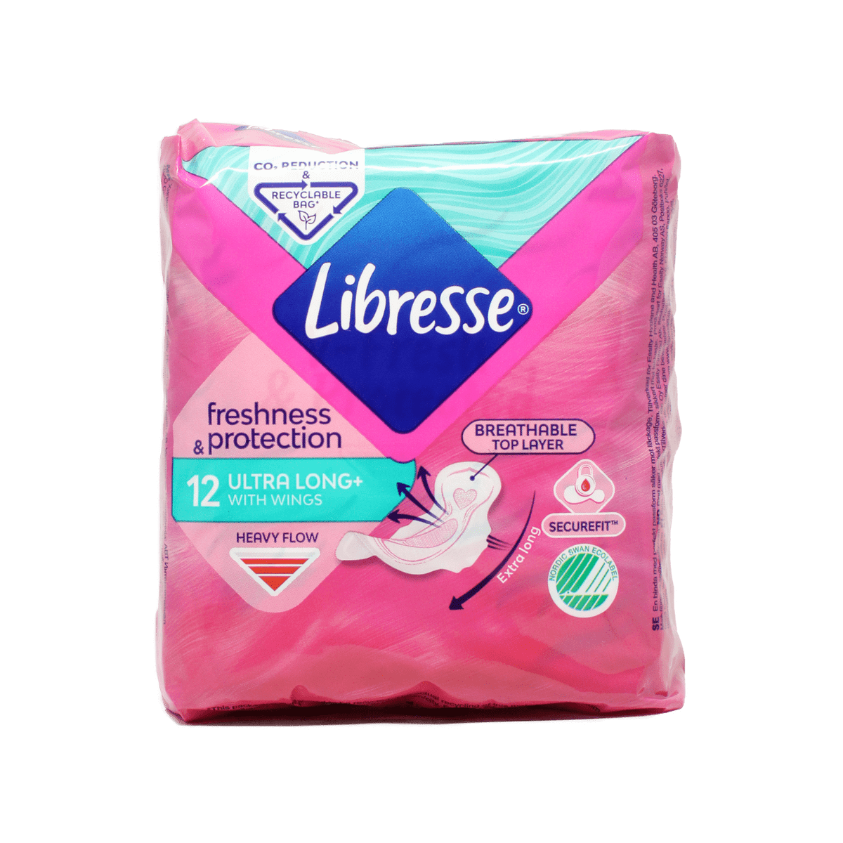 Libresse Freshness & Protection Ultra Long+ 12 stk | Med24.no