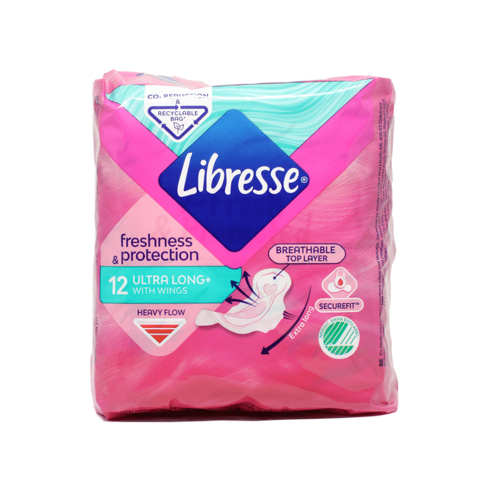 Libresse Freshness & Protection Ultra Long+ 12 stk | Med24.no