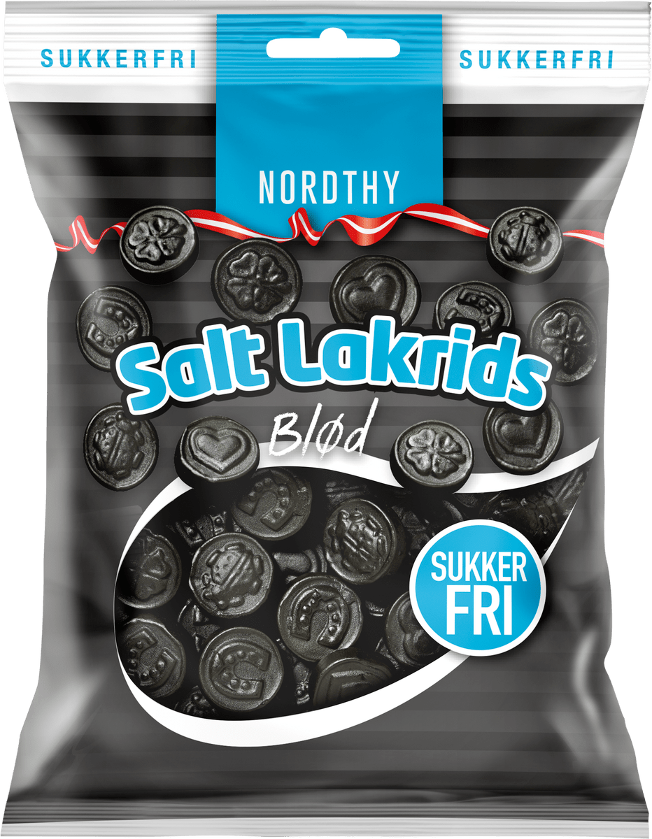 Kjøp Nordthy Sukkerfri, salt lakris, 75 g billig hos Med24.no