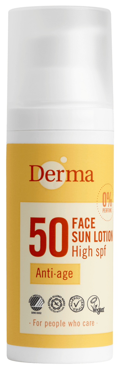 Kjøp Derma Sun Ansiktssolkrem SPF50 - 50 ml billig hos Med24.no