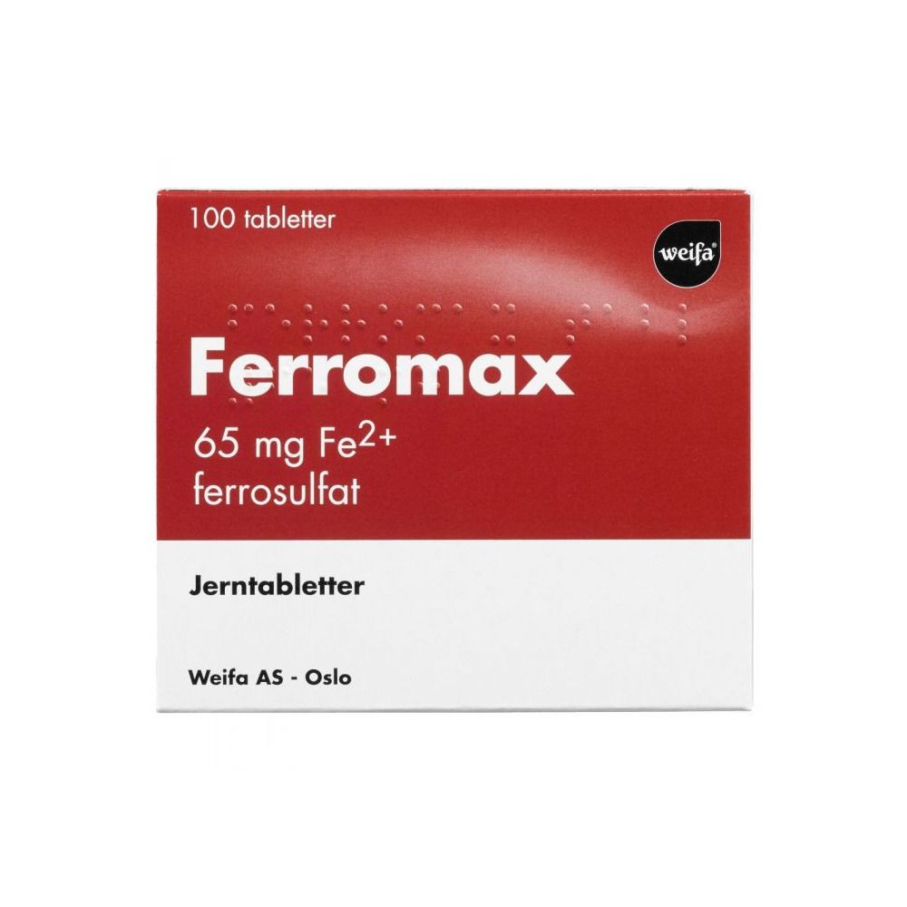 Kjøp Ferromax 65mg jerntabletter hos Med24.no