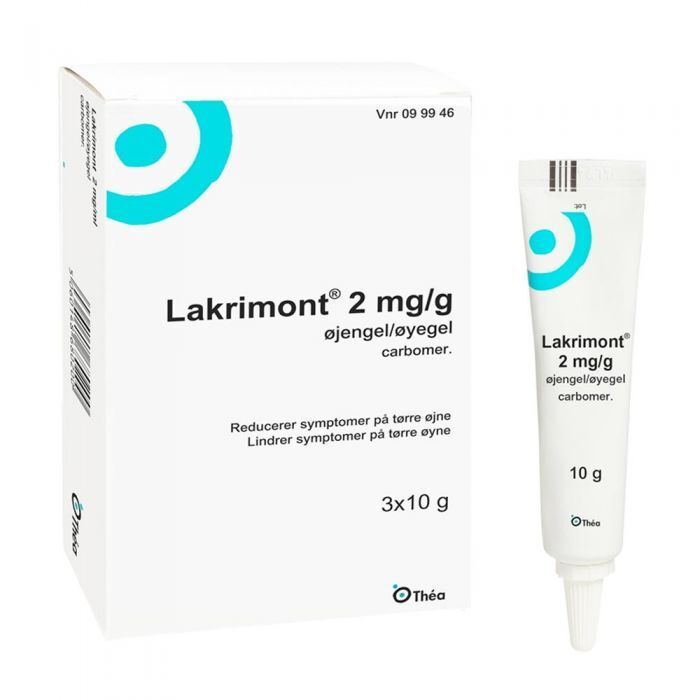 Kjøp Lakrimont øyegel 2mg/g - 3 tuber à 10 gram hos Med24.no
