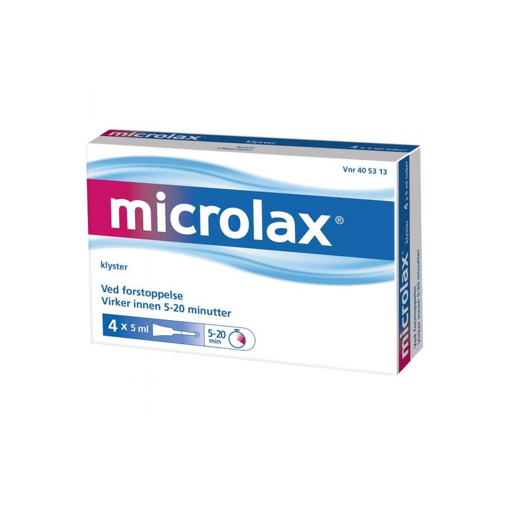 Kjøp Microlax rektalvæske (klyster) - 4x5ml hos Med24.no