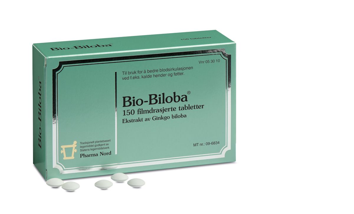 Kjøp Bio-Biloba 100 mg - 150 tabl. - billig hos Med24.no