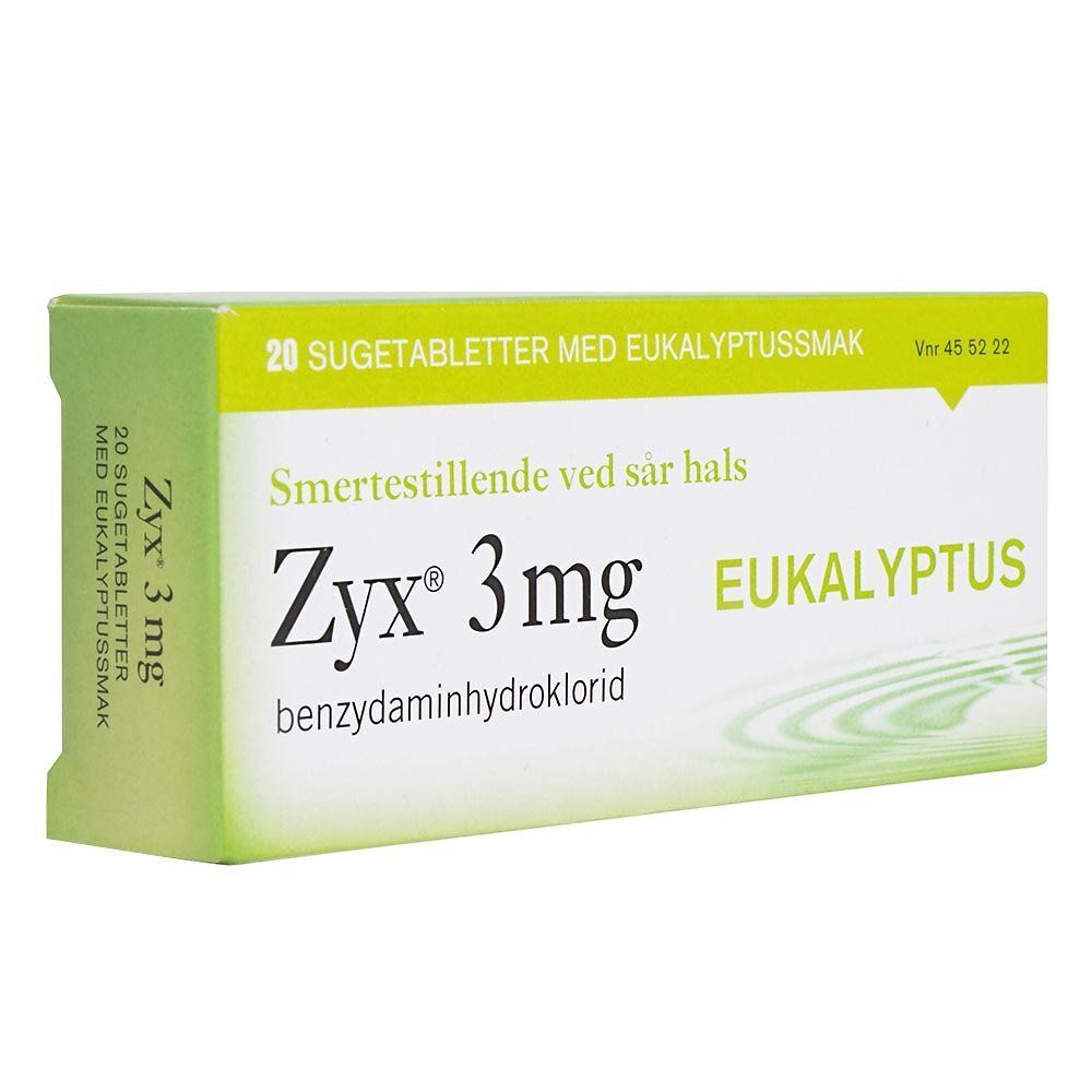 Kjøp Zyx sugetablett 3mg eukalyptus - 20 stk hos Med24.no