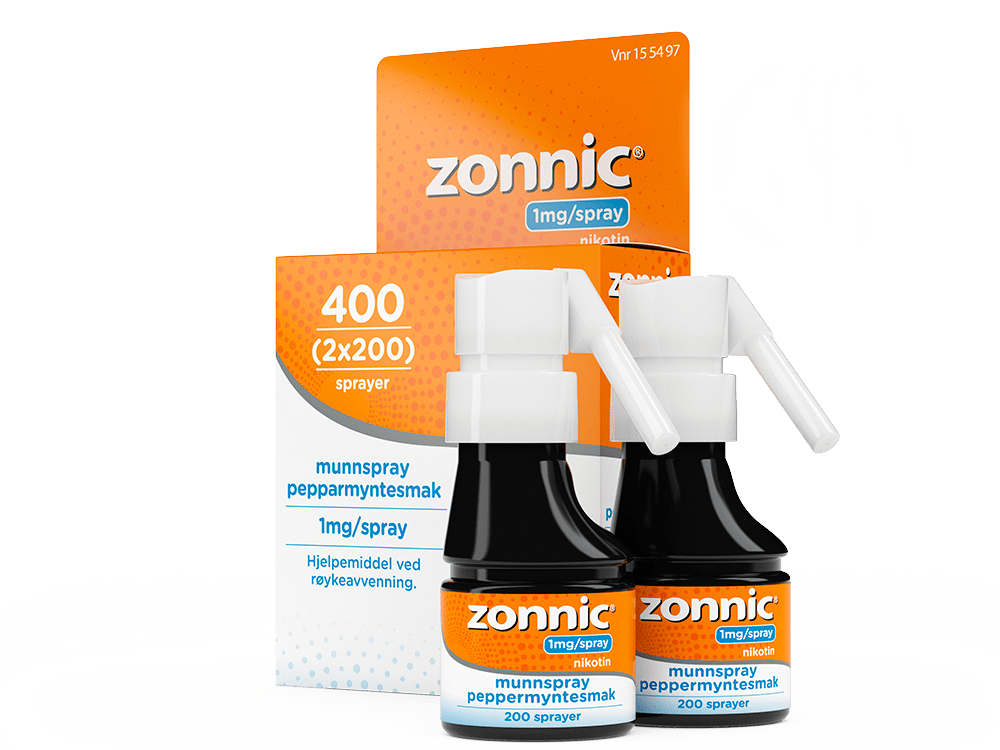 Kjøp Zonnic munnspray 1mg/dose - 2x200 doser hos Med24.no