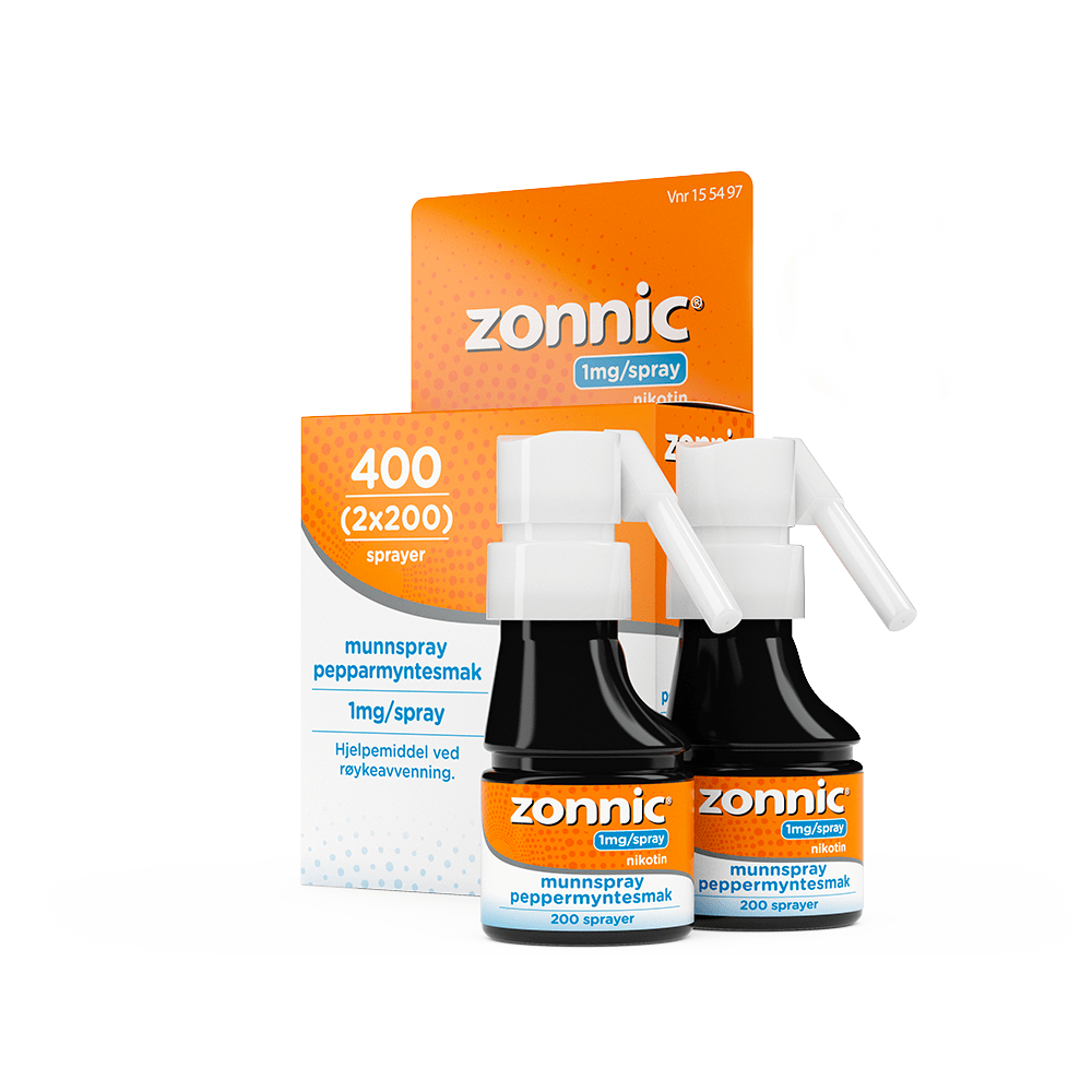 Kjøp Zonnic munnspray 1mg/dose - 2x200 doser hos Med24.no