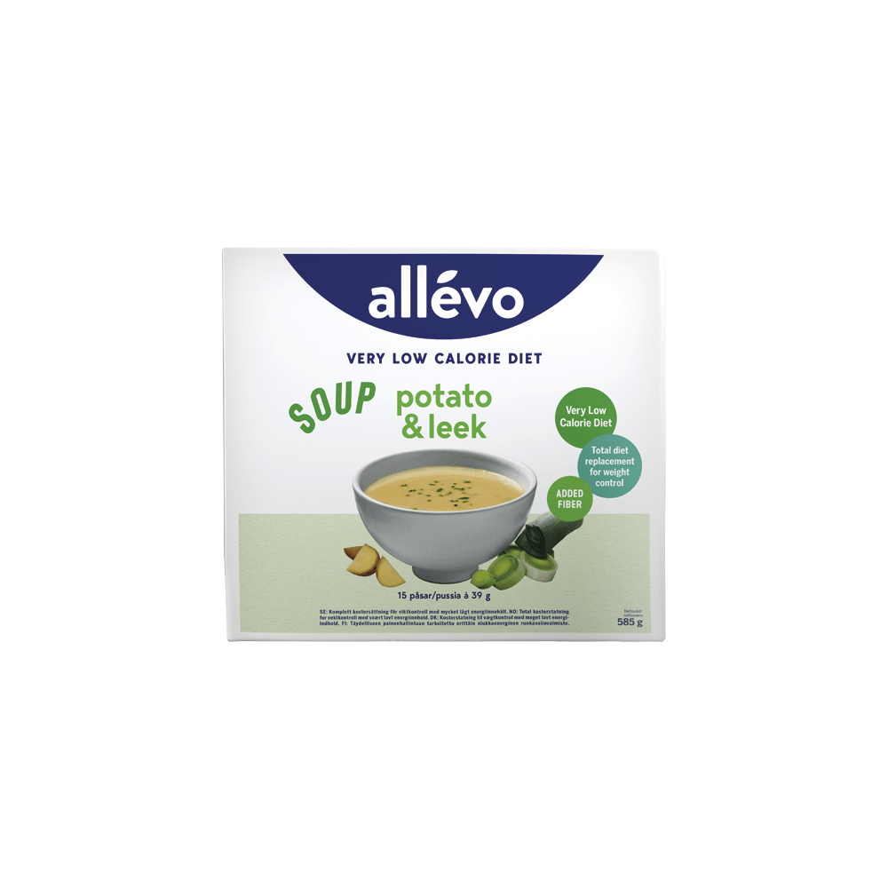 Kjøp Allévo VLCD Soup Potato & Leek - 15x39 g hos Med24.no