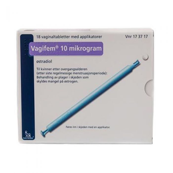 Kjøp Vagifem vagitorietablett 10mcg m/applikator hos Med24.no