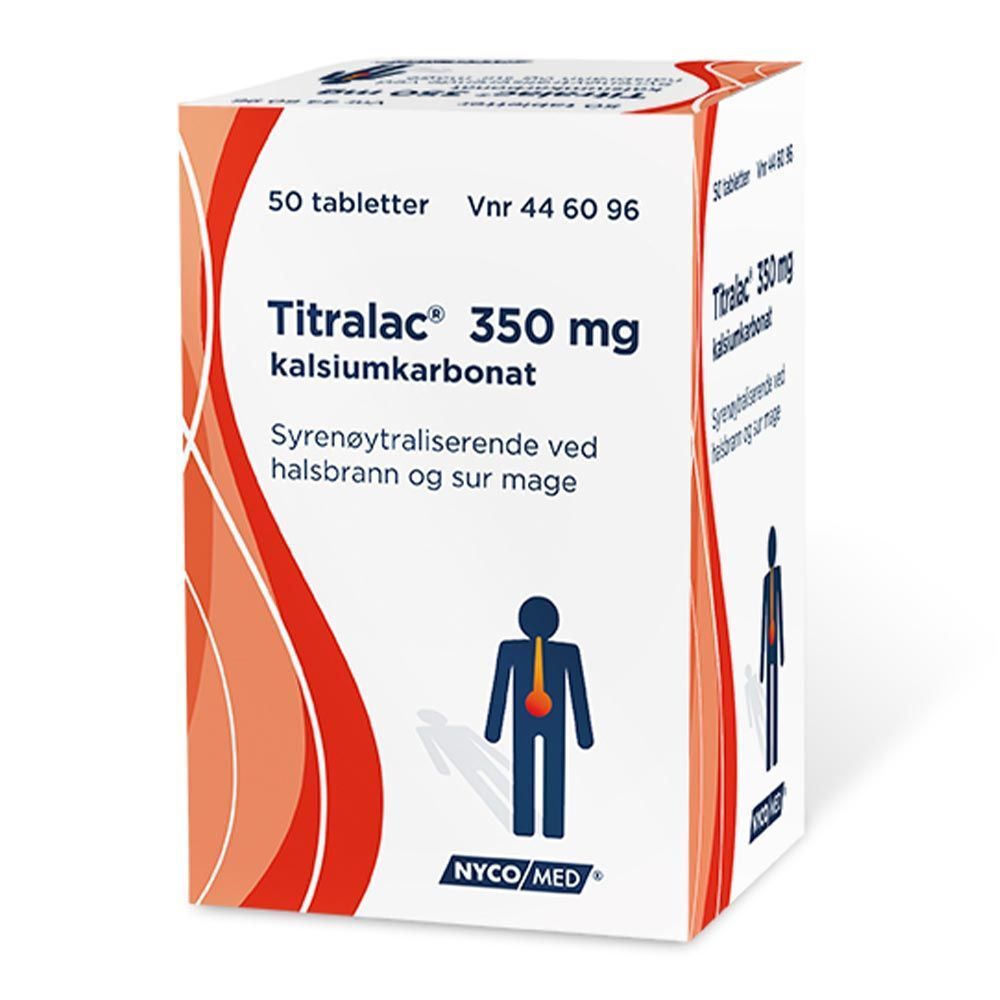 Kjøp Titralac tabletter 350mg - 50 stk hos Med24.no