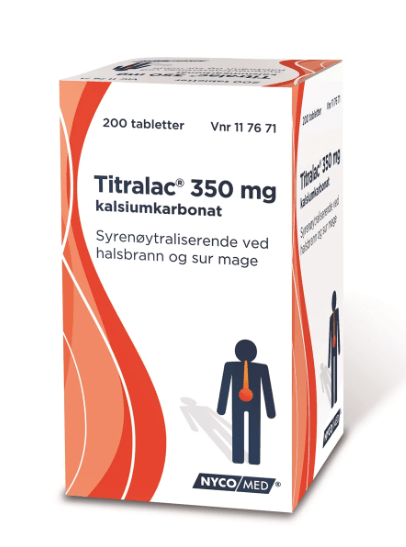 Kjøp Titralac tabletter 350mg - 200 stk hos Med24.no