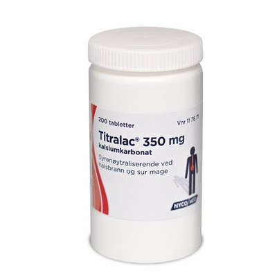 Kjøp Titralac tabletter 350mg - 200 stk hos Med24.no