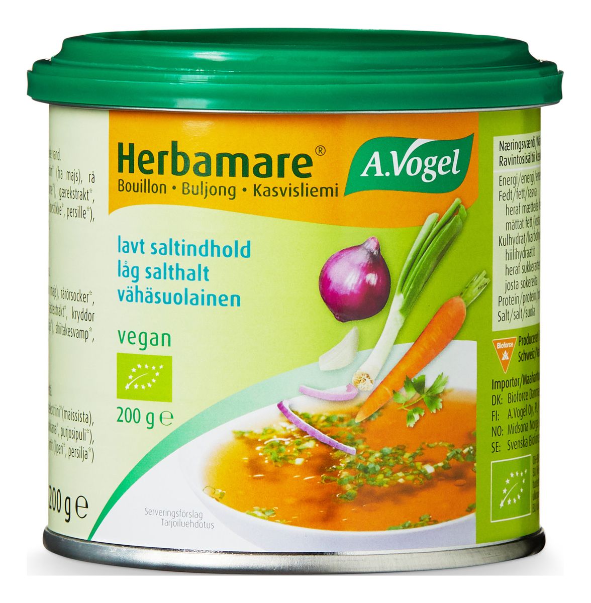 Kjøp A. Vogel Herbamare Buljong Saltfattig – 200 g. hos Med24.no