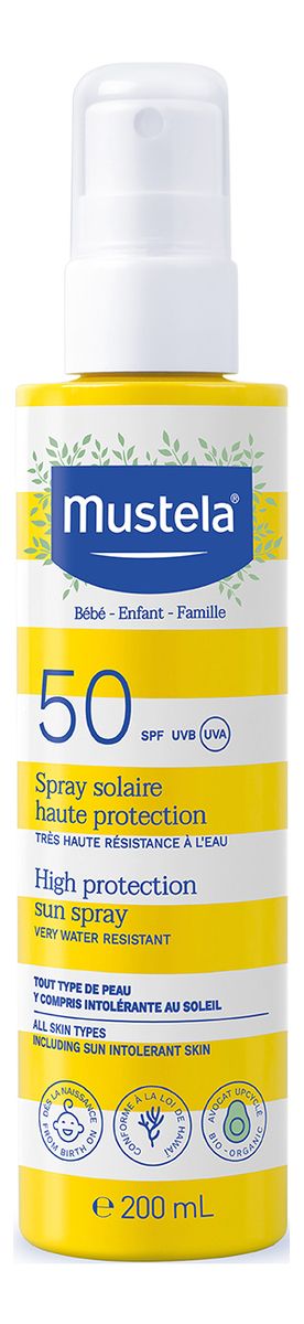 Mustela High Protection Sun Spray SPF50+ - 200 ml. I Med24.no
