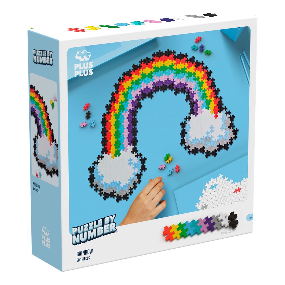 Kjøp Plus-Plus Puzzle By Number Rainbow - 500 brikker hos Med24.no