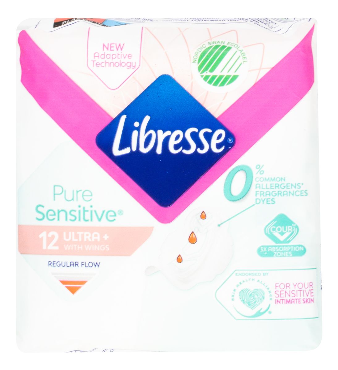 Kjøp Libresse Pure Sensitive Ultra+Wings - 12 stk. billig hos Med24.no
