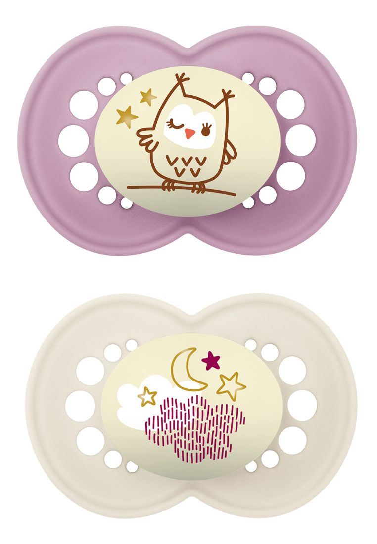 Kjøp MAM smokk Original Night 16-36 mdr silikon rosa 2 stk. hos Med24.no