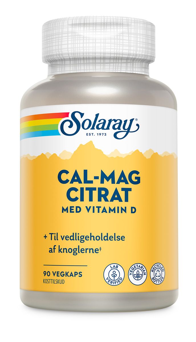 Kjøp Solaray Cal-Mag Citrate med vitamin D - 90 kaps. | Med24.no