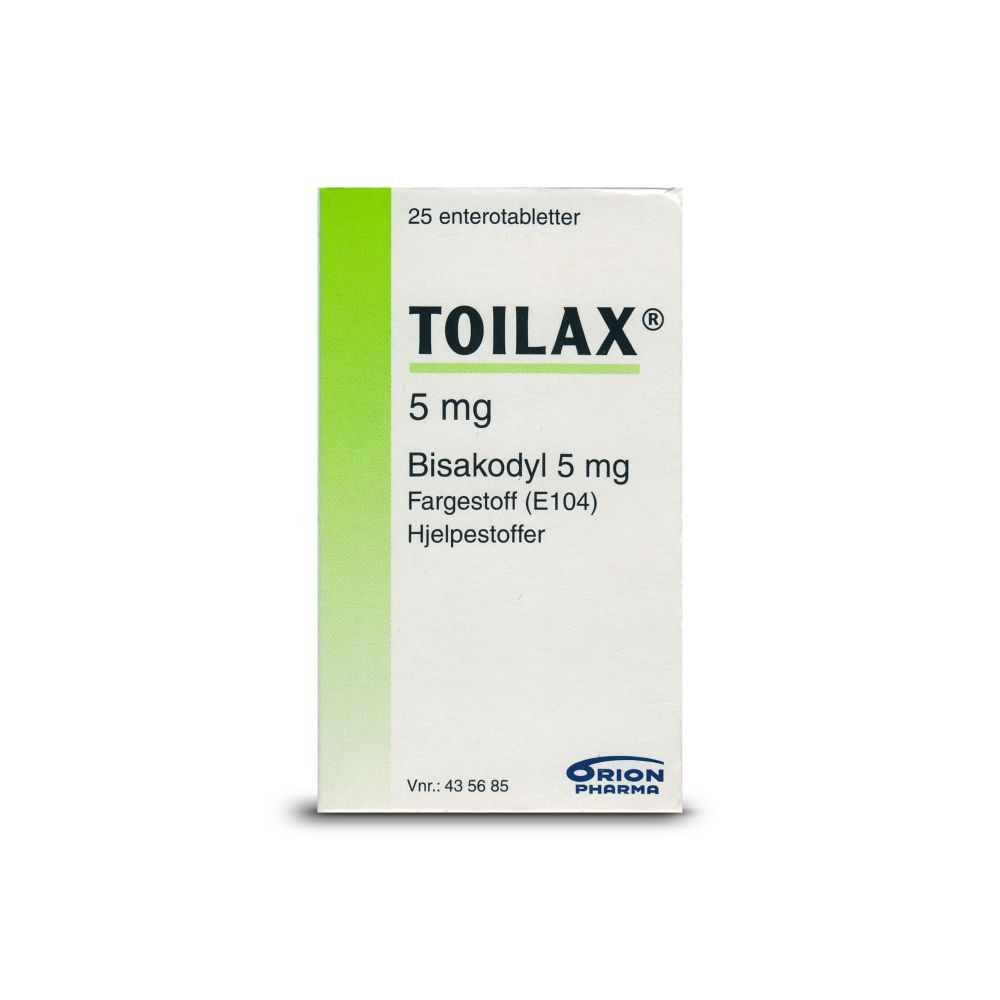 Kjøp Toilax enterotabletter 5 mg - 25 tabletter hos Med24.no