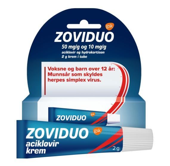 Kjøp Zoviduo krem 50 mg/g + 1 mg/g - 2 g hos Med24