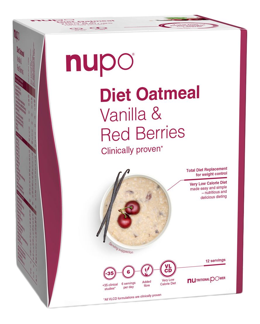 Nupo Diet Oatmeal Vanilla Red Berries - 384 g. | Med24.no