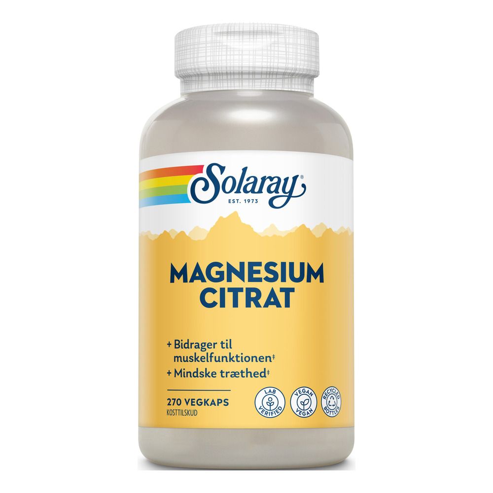 Kjøp Solaray Magnesium Citrat - 270 kapsler på Med24.no
