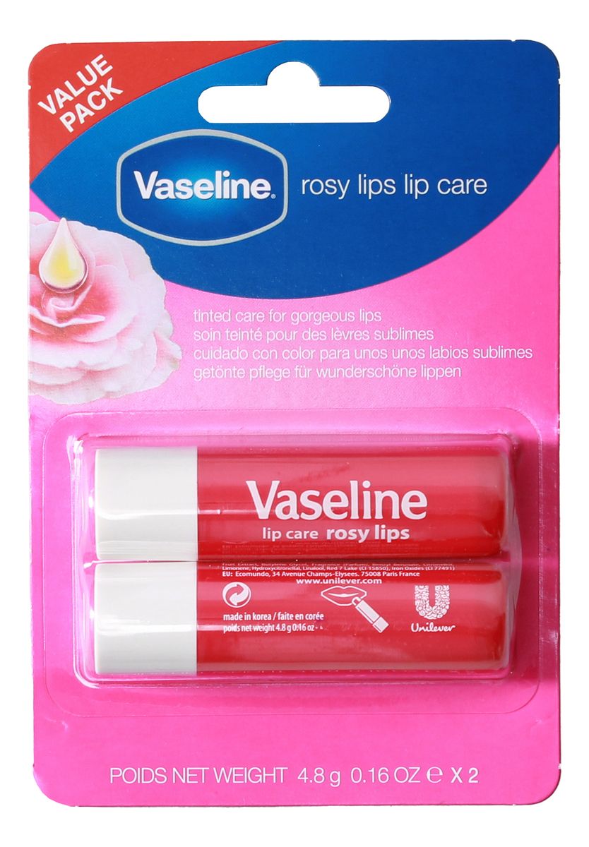 Vaseline Rosy Lips Lip Care - 2 stk. | Med24.no