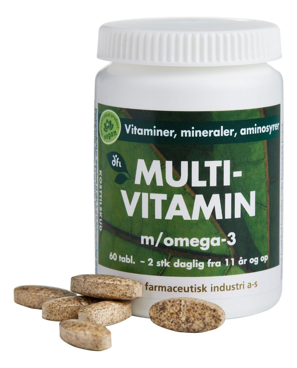 Kjøp Multivitamin m/omega-3 - 60 tabletter billig hos Med24.no