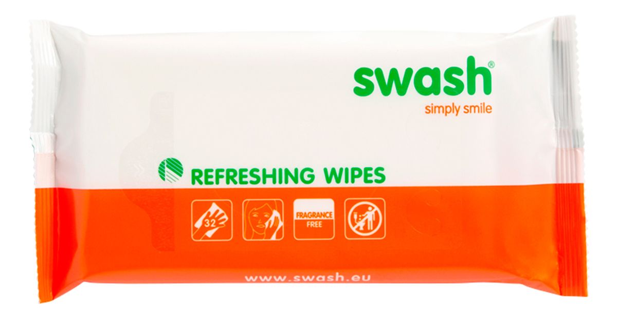 Kjøp Swash Refreshing Wipes u. duft, 32 stk. hos Med24.no
