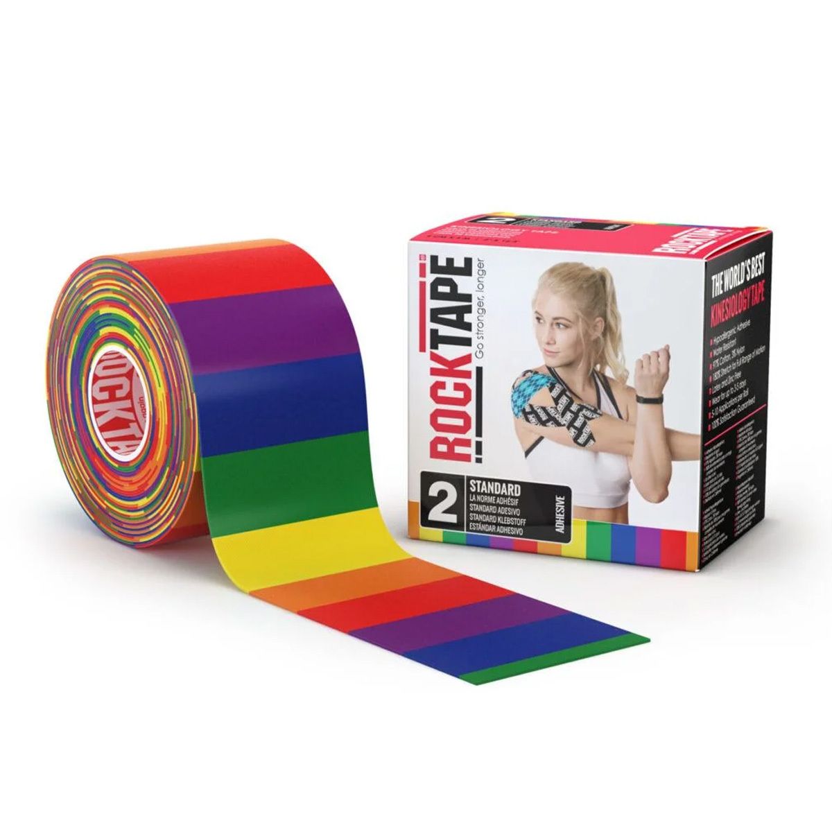 Kjøp RockTape Kinesiologisk Tape - Rainbow, billig hos Med24.no