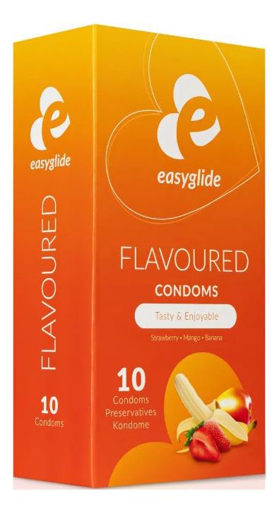 Kjøp EasyGlide Smaksatte kondomer - 10 stk. hos Med24.no