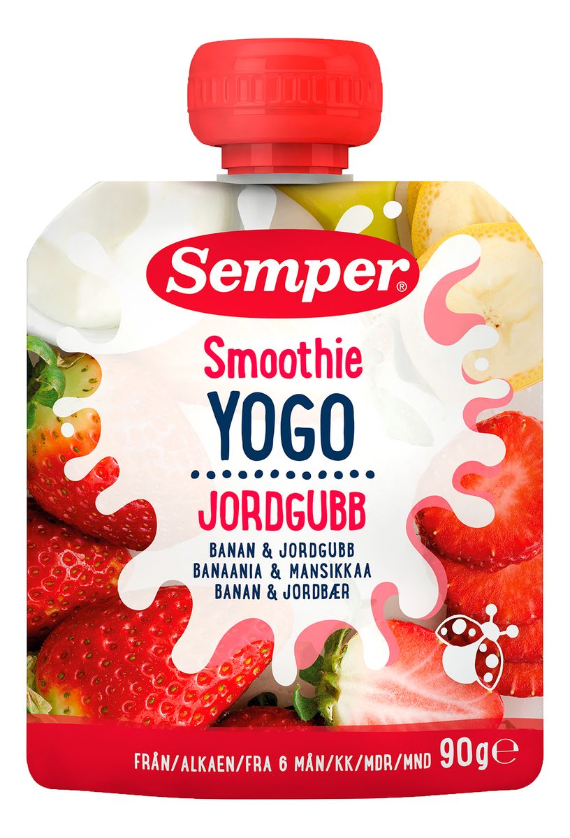 Kjøp Semper Smoothie Yogo med jordbær og banan hos Med24.no