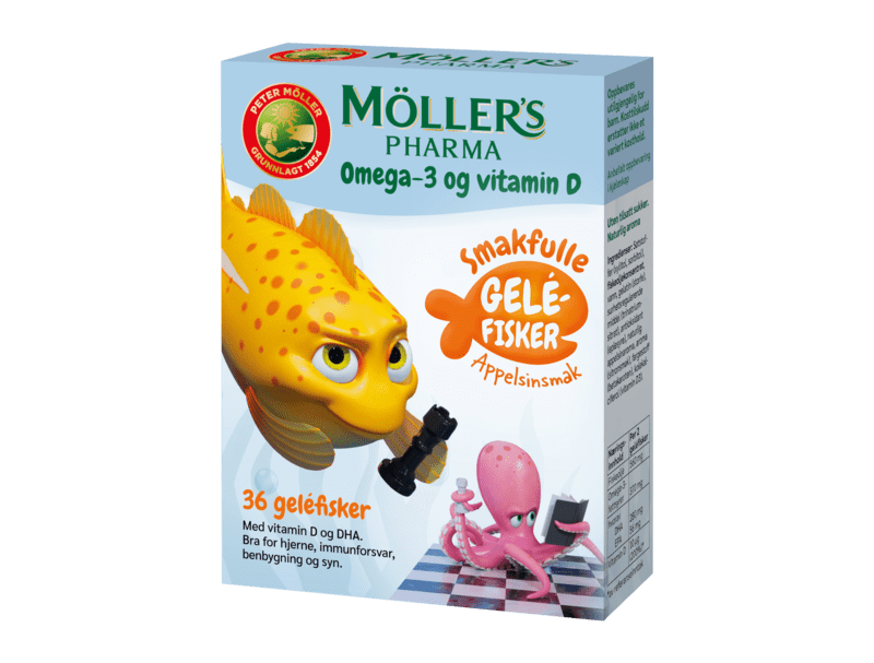 Kjøp Møllers Pharma omega3 gelefisk - 36 stk hos Med24.no
