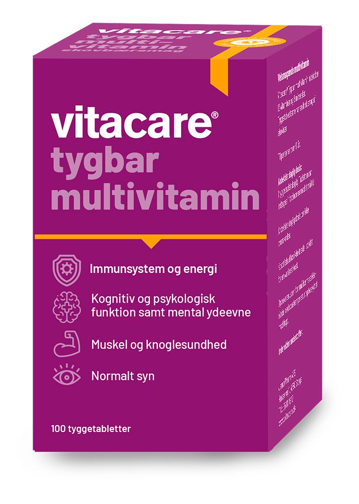 Kjøp VitaCare Multivitamin tyggetabletter 100 tab hos Med24.no