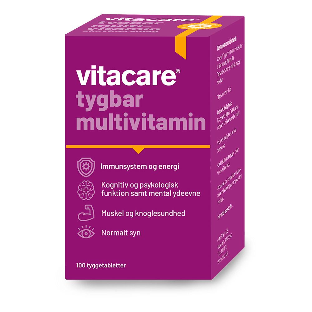 Kjøp VitaCare Multivitamin tyggetabletter 100 tab hos Med24.no