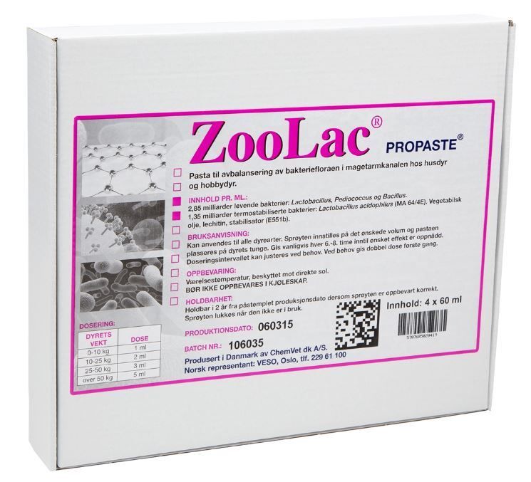 Kjøp Zoolac Propaste pasta - 4x60 ml. hos Med24.no