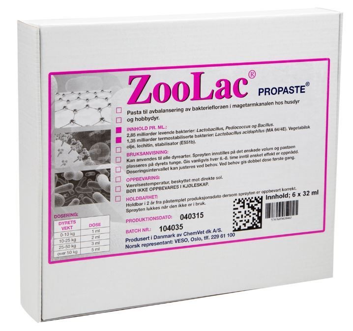 Kjøp Zoolac Propaste pasta - 6x32 ml. hos Med24.no