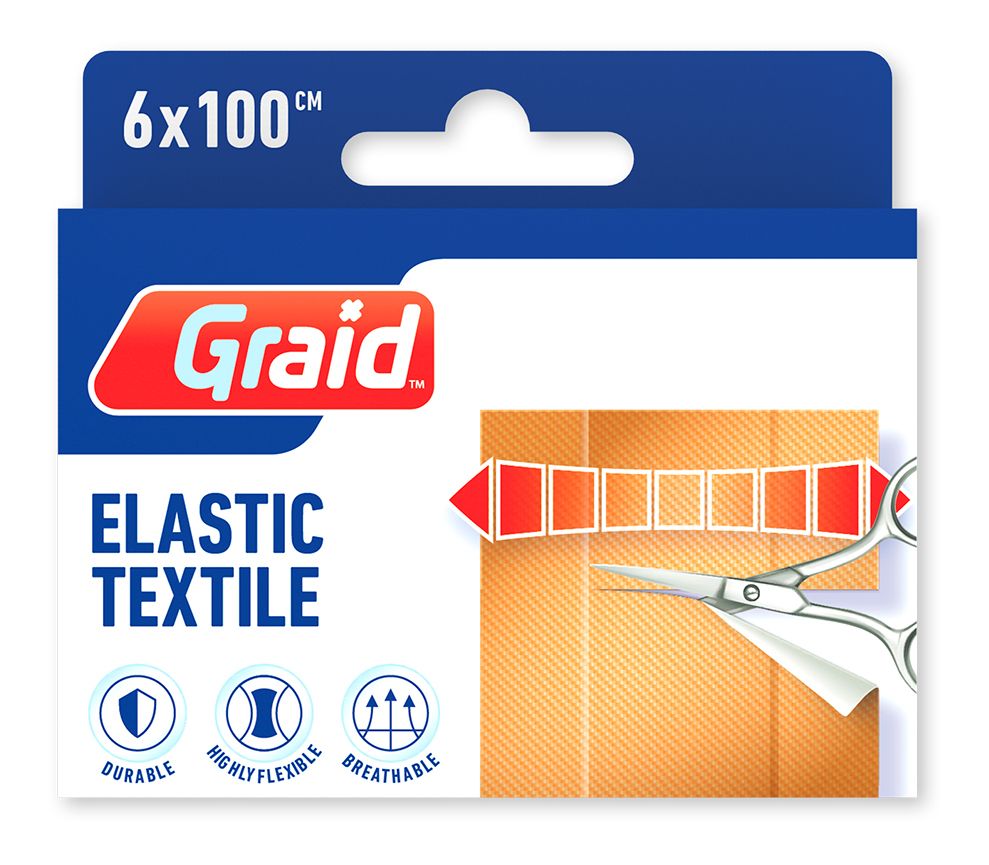 Kjøp Graid Elastic Textile Cuttable Plasters billig hos Med24.no