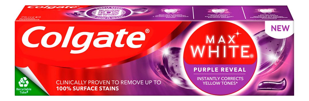 Kjøp Colgate Max White Purple Tannkrem - 75 ml. hos Med24.no