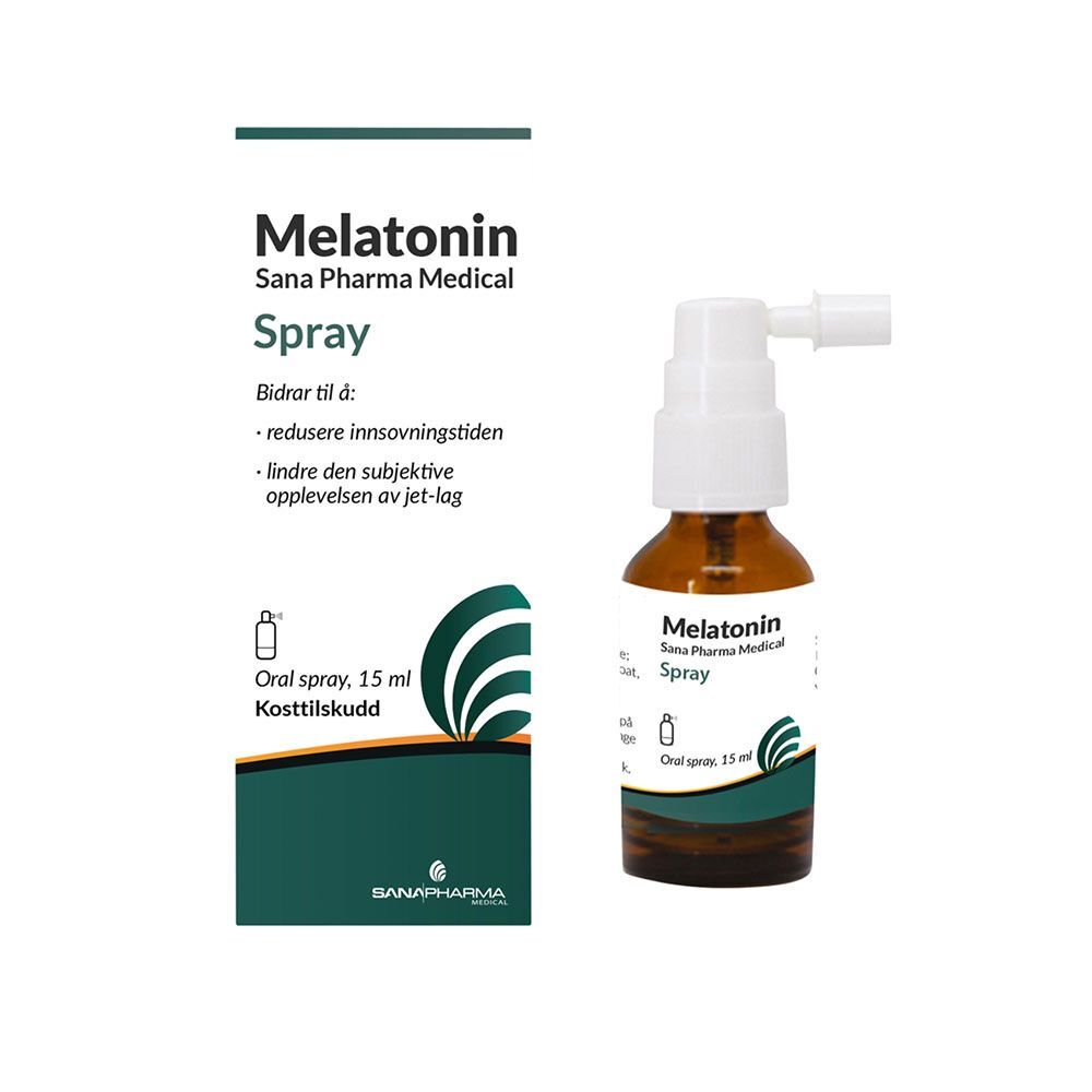 Kjøp Sana Pharma Medical Melatonin spray 0,5 mg - 15 ml hos Med24.no