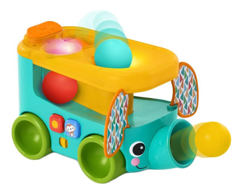 Bright Starts Pop & Roll Safari Bus Ball Toy | Med24.no