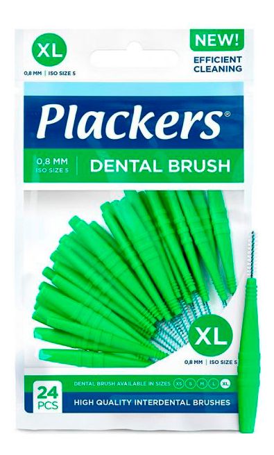 Plackers Dental Brush XL 0,8 mm - 24 stk. | Med24.no
